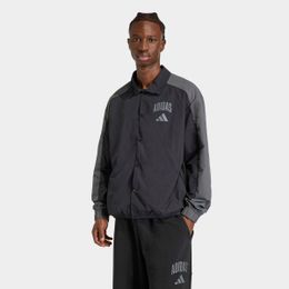 Herren Collegejacke "COLLEGIATE COACH"schwarz, grau six, Gr. XXXL, adidas Sportswear, Obermaterial: 100% Polyamid, Jacken