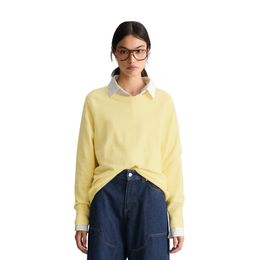 Marc O'Polo Damen Strickpullover "aus Soft Cotton Stretch", gelb, Gr. XXS, MARC O'POLO DENIM, unifarben, Obermaterial: 58% Baumwolle, 25% Polyamid, 17%