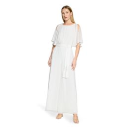 Vera Mont Damen Overall "Damen mit Bindeg&uuml;rtel", wei&szlig;, Gr. 44, Chiffon, Obermaterial: 100% Polyester. Futter: 100% Polyester, Overalls, Design
