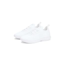 Tommy Hilfiger Damen Slip-On Sneaker "TH KNIT EXTRALIGHT RUNNER", Gr. 40, wei&szlig;, Textil, unifarben, Schuhe, Freizeitschuh, Halbschuh, Slipper mit
