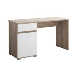 Schreibtisch Home Affaire, B:130cm H:75,5cm T:50cm, grau, Jugendzimmer, Tische, "Elan", Breite 130 cm, Front in Rillenoptik, grifflos,