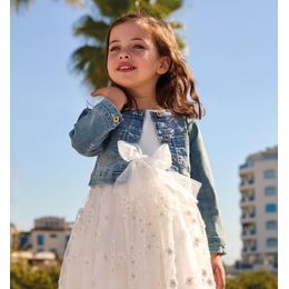 IDO M&auml;dchen Outdoorjacke "BABY GIRL JACKET", blau, Gr. 122, 98% Baumwolle, 2% Elasthan, Jacken
