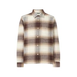 Drykorn Button Up Shirt 'DIEGGO' male size XXL Beige / Dark brown / White