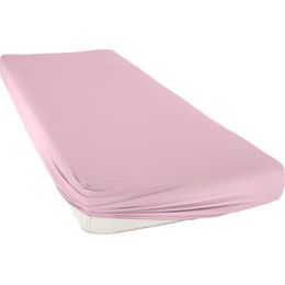 Spannbettlaken bellana, L:200cm, rosa, Mako-Jersey, Obermaterial: 100% Baumwolle, Bettlaken, "bellana Melone, 100% Baumwolle, Jersey, b&uuml;gelfrei",
