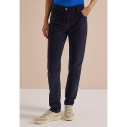 Cecil Damen 5-Pocket-Hose, blau, Gr. 32, unifarben, Web, 98% Baumwolle, 2% Elasthan, Hosen, in Cord-Optik