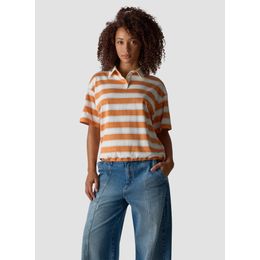 Lecomte Damen Print-Shirt "T-Shirt", orange, Gr. 38, gestreift, 100% Baumwolle, Shirts