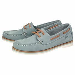 Sioux Damen Schn&uuml;rschuh "Nakimba-700", Gr. 42, blau, Obermaterial: 100% Rindnubukleder CNU. 100% Gummi rubber., Schuhe