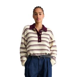 Marc O'Polo Damen Strickpullover "aus kuscheligem Alpakawolle-Mix", wei&szlig;, Gr. XS, MARC O'POLO DENIM, gestreift, Obermaterial: 33% Polyamid, 32% Alpaka, 32%