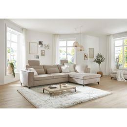 Ecksofa DIE PLANBAR, B:289cm T:197cm, beige, 100% Polyester, Wohnzimmer, Sofas, "MP-IN24153, L-Form, Breite 289 cm", wahlweise mit Schlaffunktion und