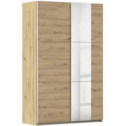 Schwebet&uuml;renschrank Rauch, B:131cm H:210cm T:59cm, braun, Holzwerkstoff, Schr&auml;nke, "Kleiderschrank Dreht&uuml;renschrank Schrank Garderobe KRONACH",