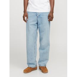 Jack & Jones JACK & JONES Herren Relax-fit-Jeans "JJIALEX mit cleanem Look und Taschenvielfalt", blau, Gr. 33, Abriebeffekte, Denim/Jeans, Obermaterial: 100%