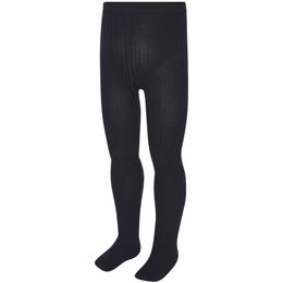 H.I.S. H.I.S M&auml;dchen Strickstrumpfhose, Gr. 128, schwarz, Obermaterial: 82% Baumwolle, 16% Polyamid, 2% Elasthan, Rippstruktur, unifarben, Strumpfhosen, mit