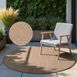 Outdoorteppich Hanse Home, H:5mm &Oslash;:160cm, wei&szlig;, Polypropylen, Teppiche, "Rosel Wendetppich", In und Outdoor, Flachgewebe, wetterfest, pflegeleicht,