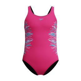 Speedo M&auml;dchen Badeanzug "Placement Muscleback", pink, Gr. 152, Obermaterial: 80% Nylon, 20% Elasthan, Badeanz&uuml;ge, sportliche Ausrichtung,