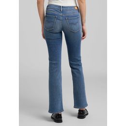 Replay Damen Bootcut-Jeans "NEW LUZ", blau, Gr. 28, Denim/Jeans, Obermaterial: 90% Baumwolle, 8% Polyester, 2% Elasthan, Jeans, mit gesticktem R an