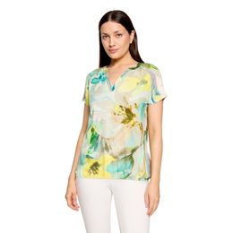 Betty Barclay Damen Satinbluse "Damen mit Blumenprint"mint, nature, Gr. 48, Obermaterial: 100% Viskose, Blusen