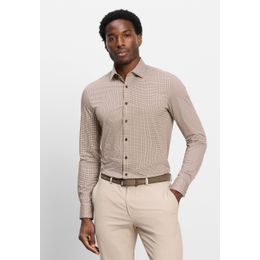 OLYMP Herren Businesshemd "OLYMP Level Five 24/Seven, Body Fit, Kent", beige, Gr. 40, 92% Baumwolle, 8% Elasthan, Hemden