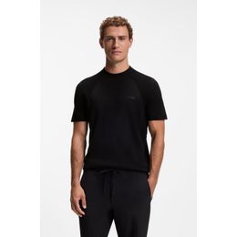BOSS Green Herren Kurzarmpullover "KN_Momentum-Lite TS", schwarz, Gr. XL, unifarben, Strick, Obermaterial: 60% Baumwolle, 40% Polyester, Pullover,