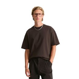 Marc O'Polo Herren T-Shirt "aus schwerem Interlock Jersey", braun, Basic, Gr. M, MARC O'POLO DENIM, unifarben, Obermaterial: 96% Baumwolle, 4% Elasthan, Shirts