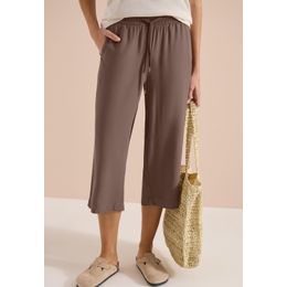 Cecil Damen 3/4-Hose, braun, Gr. XXL, unifarben, Stoff, 100% Viskose, Hosen, High Waist