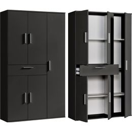 Mehrzweckschrank Procontour, B:96cm H:167cm T:34cm, grau, K&uuml;che, Schr&auml;nke, "Clara", H&ouml;he 167cm, mit variabel verstellbaren Einlegeb&ouml;den