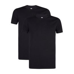 Herren T-Shirt "Men Body Fit R-Neck - 2PACK", schwarz, Gr. L, PETROL INDUSTRIES, Jersey, Obermaterial: 95% Baumwolle, 5% Elasthan, Shirts, Auch ideal