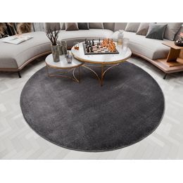 Teppich, H:20mm &Oslash;:120cm, grau, OCI DIE TEPPICHMARKE, Polypropylen, Wohnzimmer, Teppiche, "BELLEVUE, auch als L&auml;ufer und in Rund", hochwertiger