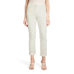 Betty Barclay Damen Stoffhose "Damen mit Stickerei", wei&szlig;, Gr. 42, Obermaterial: 92% Baumwolle, 6% Elastomultiester, 2% Elasthan, Hosen, Lochstickerei