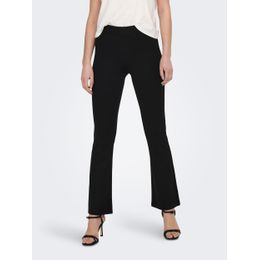 Jacqueline de Yong JDY Damen Bootcuthose "JDYPRETTY FLARE PANT JRS NOOS", schwarz, Gr. L, unifarben, Jersey, Obermaterial: 66% Viskose, 30% Nylon, 4% Elasthan, Hosen