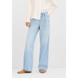 bonprix Damen Weite Jeans, blau, Gr. 38, Obermaterial: 66% Baumwolle, 34% Lyocell (TENCEL ), Jeans, lockerer Loose Fit, low Stretch Denim,