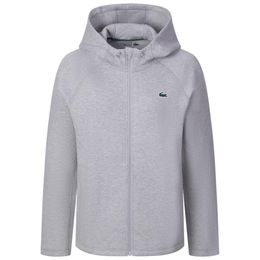 Lacoste Damen Sweatjacke "Lacoste SH0152 Sweatjacke Damen Bekleidung", grau, Gr. S, 71% Polyester, 25% Baumwolle, 4% Elasthan, Sweatjacken