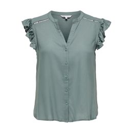 Only Damen Kurzarmbluse "ONLROSELLA LIFE CAPSLEEVE SHIRT WVN NOOS", gr&uuml;n, Gr. S, unifarben, Web, Obermaterial: 100% Viskose, Blusen, Viskose, regular