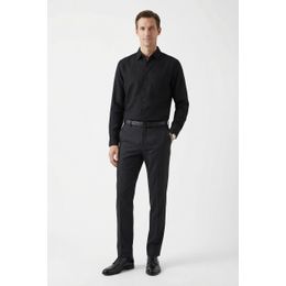 Calvin Klein Herren Leinenhemd "SOLID LINEN CLASSIC", schwarz, Gr. M, unifarben, Web, Obermaterial: 55% Leinen, 45% Viskose, Hemden, Kentkragen,