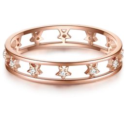 Glanzst&uuml;cke M&uuml;nchen Damen Fingerring "GSM273", 54, Silber 925 (Sterlingsilber), 3,9mm, rosa, GLANZST&Uuml;CKE M&Uuml;NCHEN, Silber 925 (Sterlingsilber), Fingerringe, aus Sterling