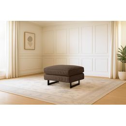 Polsterhocker OTTO HOME, B:76cm H:48cm T:56cm, braun, 92% Polyester, 8% Nylon, Hocker, "Pinto", mit Keder, Metallf&uuml;&szlig;en und auch in Cord Bezug