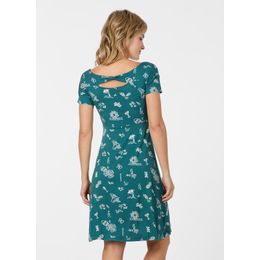 Ragwear Damen Minikleid "LUNNGO DRESS PRINT"ocean gr&uuml;n, Gr. S, bedruckt, Jersey, Obermaterial: 95% Viskose, 5% Elasthan, Kleider, Elastische