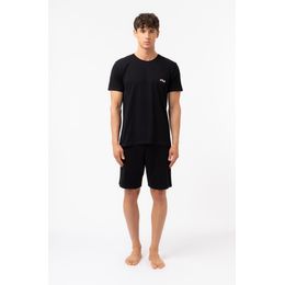 Fila Herren Schlafanzug "MAN JERSEY PYJAMAS", Gr. M, schwarz, Jersey, Obermaterial: 100% Baumwolle, Homewear-Sets, Hose mit elastischem Logobund und