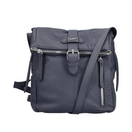 Rieker Damen Umh&auml;ngetasche, blau, Lederimitat, unifarben, Taschen, Damen-Handtasche, Schultertasche, &Uuml;berschlag mit Schnallenverschluss