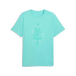 Puma Herren Trainingsshirt "M X HYROX CLOUDSPUN THERMOADAPT TEE", blau, Gr. M, Jersey, Obermaterial: 94% Polyester, 6% Elasthan, Shirts, Regular Fit,