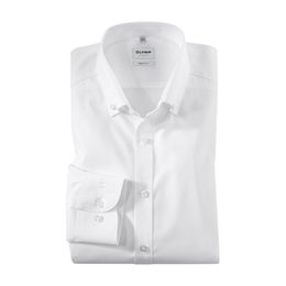 OLYMP Herren Businesshemd "Level Five body fit", wei&szlig;, Gr. 42, Web, Obermaterial: 97% Baumwolle, 3% Elastolefin, Hemden