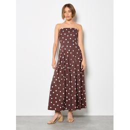 Apricot Damen Jumpsuit "Jumpsuit mit weitem Bein", braun, Gr. 34, gepunktet, gewebt, Obermaterial: 100% Baumwolle CO., Overalls, mit Schleife am