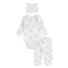 M&auml;dchen Body & Hose "HUGN BODYSUIT PANT SET + ATTAC", wei&szlig;, Gr. 2, HUGGIES BABYWEAR, bedruckt, Jersey, Obermaterial: 100% Baumwolle, KOB Set-Artikel,