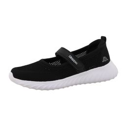 Kappa Damen Sneaker Ballerinas "Fania", Gr. 36, schwarz-wei&szlig;, Synthetik, Schuhe, Sommerschuhe, Freizeitschuh, Halbschuh, Slipper