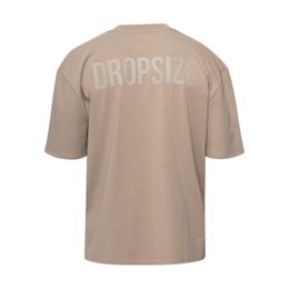DROPSIZE Herren T-Shirt "Dropsize Herren Heavy Overisze HD Print T-Shirt", beige, Gr. S, bedruckt, 100% Baumwolle, Shirts