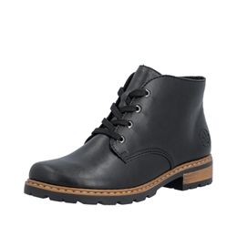 Rieker Damen Schn&uuml;rstiefelette, Gr. 38, schwarz, Lederimitat, Schuhe, Schn&uuml;rboots, Ankleboots mit Blockabsatz