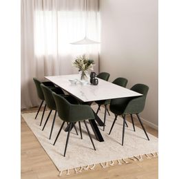 Esstisch ACTONA GROUP, B:210cm H:76cm T:90cm, schwarz, Wohnzimmer, Tische, "Heaven,Tischplatte aus Keramik, ausziehbar - robust & pflegeleicht",