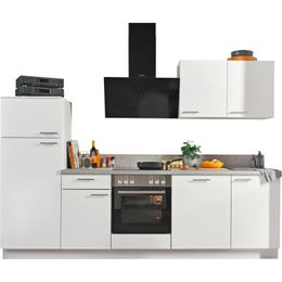 K&uuml;che KOCHSTATION, B:280cm T:58cm, wei&szlig;, Komplettk&uuml;chen-Sets, "KS-Scafa, mit Soft-Close, mit h&ouml;henverstennbaren F&uuml;&szlig;en", vormontiert, wahlweise mit