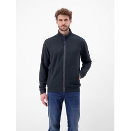 Lerros Herren Sweatjacke, schwarz, Gr. XXL, unifarben, Web, Obermaterial: 90% Baumwolle, 10% Polyester, Sweatjacken, mit Stehkragen