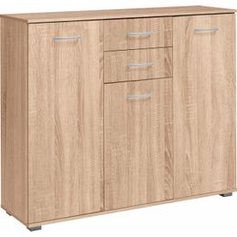 Kombikommode Priess, B:123cm H:103cm T:38cm, braun, Holzwerkstoff, Schlafzimmer, Sideboards, "Barcelona mit 4 Schubk&auml;sten und T&uuml;r in 6 Farben"