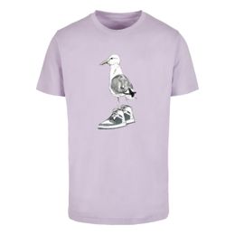 MisterTee Herren T-Shirt "MisterTee Herren Seagull Sneakers Tee", lila, Gr. XS, unifarben, 100% Baumwolle, Shirts